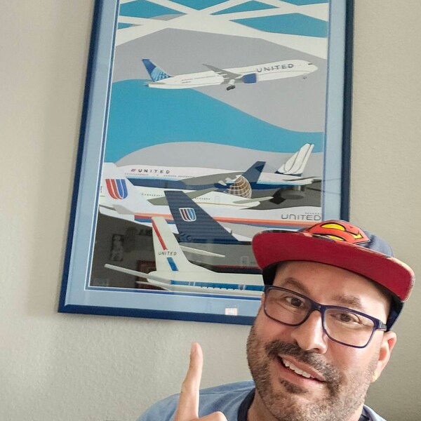United Airlines History Art Print: Mid-century Modern Aviation Poster ...