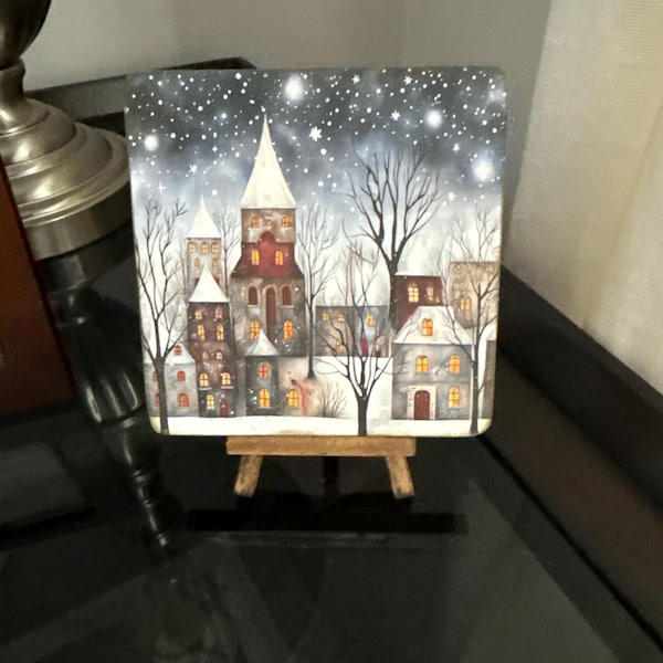 Rustic Winter Decor Wooden Sign With Easel, Whimsical Christmas Decor ...