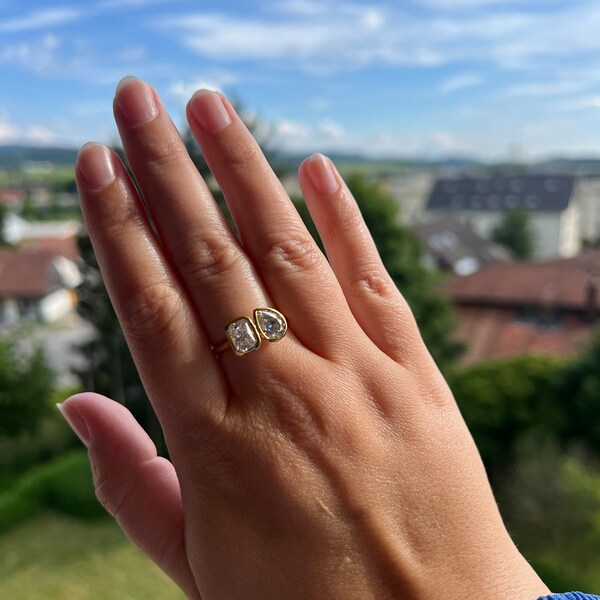 Diamond Eternity Wedding Ring 14k Solid Gold Baguette Ladder Ring ...