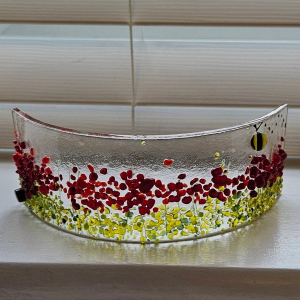 Fused Glass Meadow Mini Bend - Bee - Etsy UK