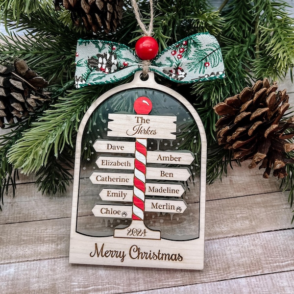 North Pole Family Ornament Laser SVG, Christmas Ornaments SVG, Family ...