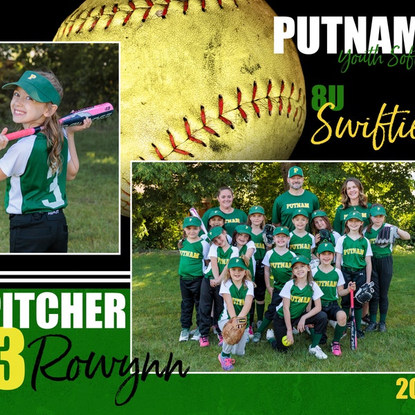 SOFTBALL PACK U Adobe Photoshop Memory Mate Digital Template Sports ...