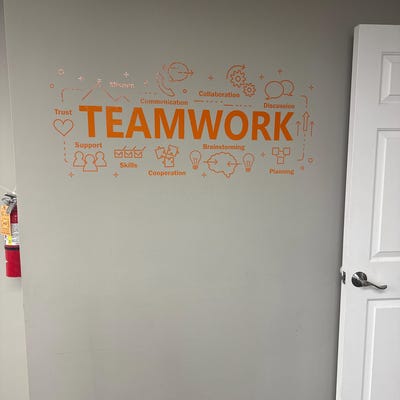 Teamwork Vinyl Wall Decal Team Work Workers Business Office Space Room ...