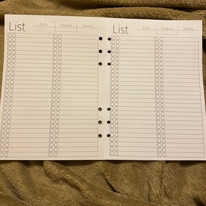 Contacts / Address Book Insert for Filofax, Kikki K, Pellostudio A5, A6 ...