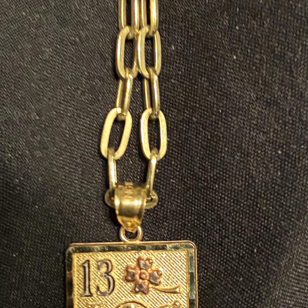 Tricolor 10k/14k Solid Gold Lucky Charm Pendant: Good Luck Amulet - Etsy