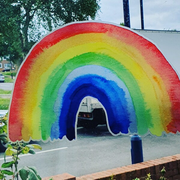 Watercolour Rainbow Window Sticker, Rainbow Window Decal, Rainbow Room ...