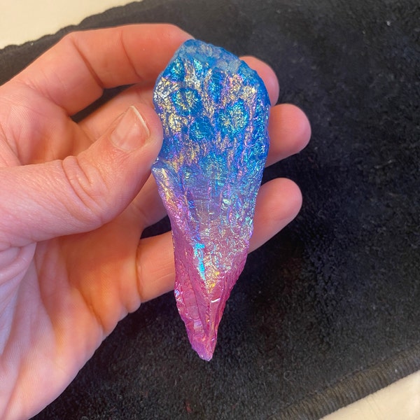 Purple and Gold Titanium Aura Quartz Crystal Cluster 210g - Etsy