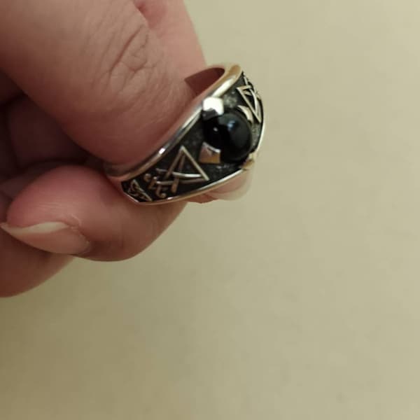Lucifer Symbol Snake Ring, Lucifer Ring,men's Signet Ring Silver Gift ...