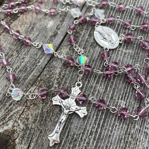 Birthstone Rosary: Preciosa Crystal Catholic Gift, Personalized Rosary ...