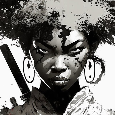 Afro Samurai Black Art Black Samurai Samurai Artwork Afro Anime Digital ...