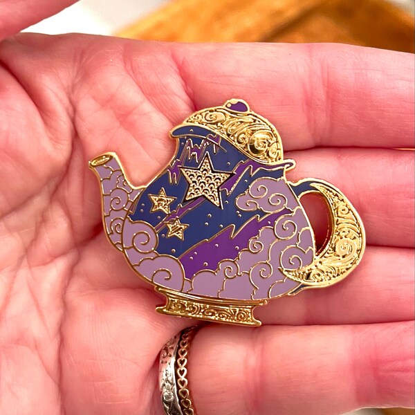 Celestial Teapot and Teacup Enamel Pins - Etsy
