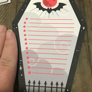 Handmade Tear Away Memo Pads blood Moon Coffin & Small - Etsy