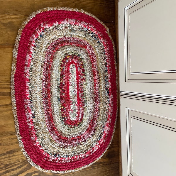 Farmhouse Rag Rug, Upcycled Rug, Homestead Decor - Etsy