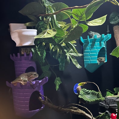 Crested Gecko and Frog Hanging Castle Tower Hide - Etsy