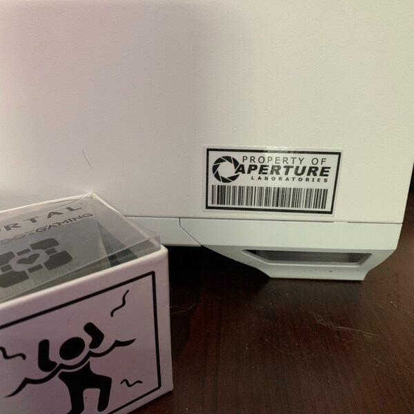 Property of Aperture Laboratories Sticker, Label, Product Barcode ...