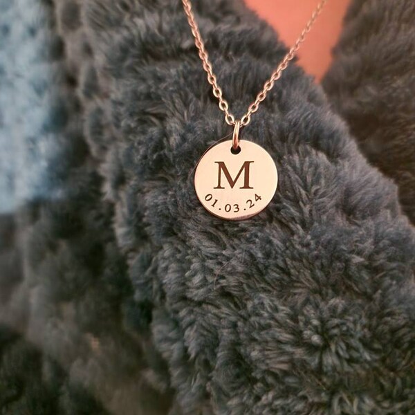 Initial Date Bar Necklace - Etsy