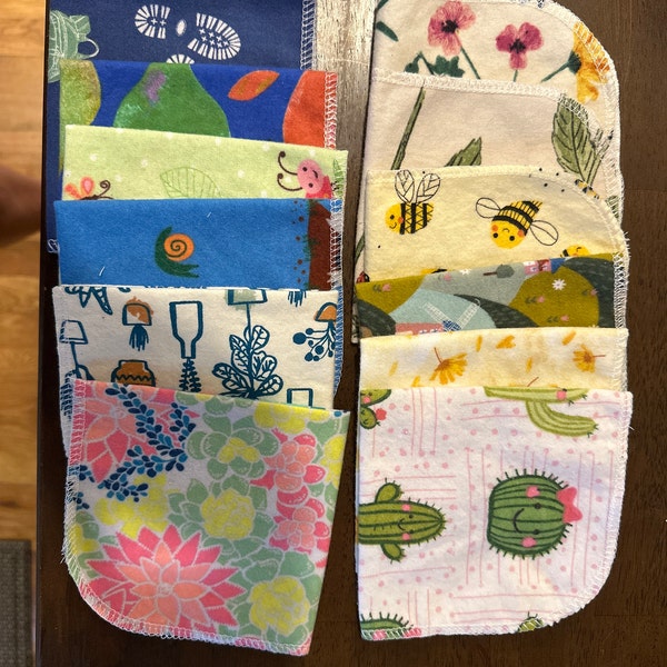 Reusable Napkins - Single-ply Cotton Flannel - Random Prints | Cloth ...