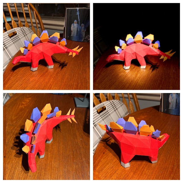 Cute Stegosaurus Paper Model, 3D Papercraft Tempalte, PDF File,instant ...