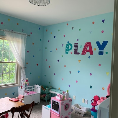 Multicolored Play Decal Playroom Wall Decal Play Wall Decal Custom ...