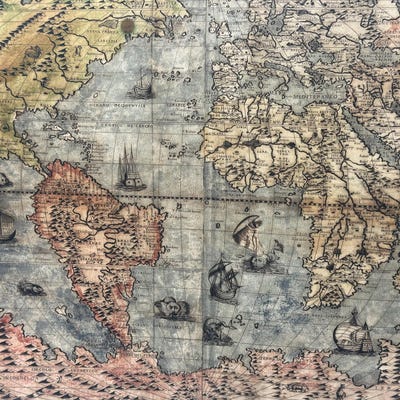 1531 World Map the Oronteus Finaeus Map Vintage Old World Wall Map Art ...