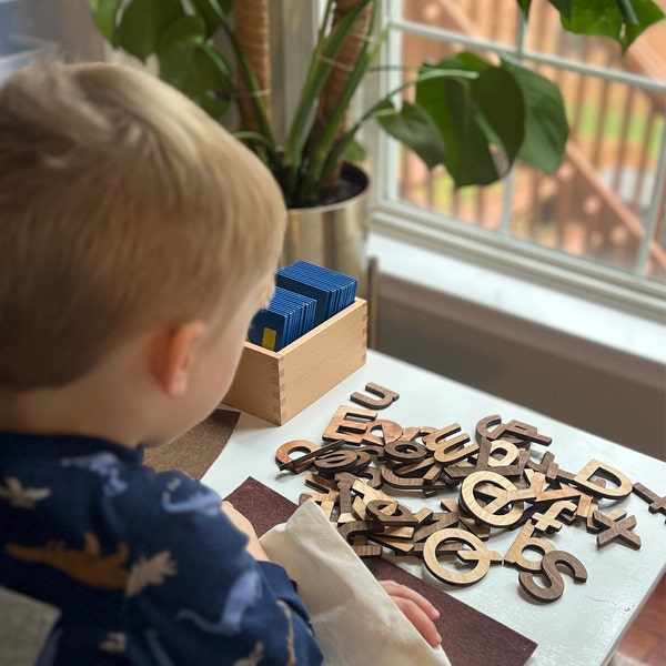 Wooden Alphabet Set • Handmade Walnut Wood Letters & Movable Alphabet ...