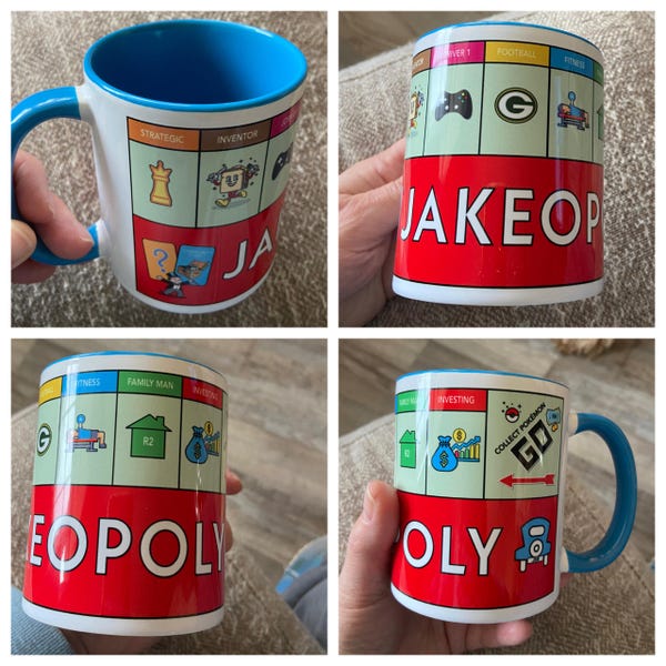 Personalised Custom Monopoly Game Themed Mug for Birthday, Anniversary ...