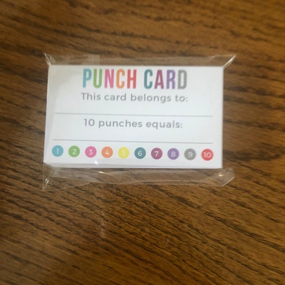 Punch Cards Kids Incentive Loyalty Reward Card for Parents or Teachers ...