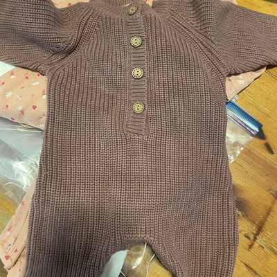 Baby Knit Sweater Romper Long Sleeve Warm Cotton Ribbed Kids Dressy Jumpsuit Romper With Zipper ...