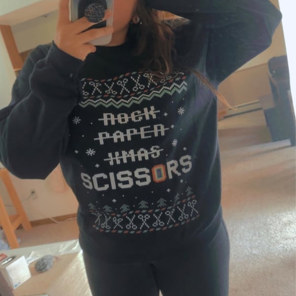 Lesbian Rock Paper Scissors Ugly Christmas Sweater, Lesbian Xmas ...