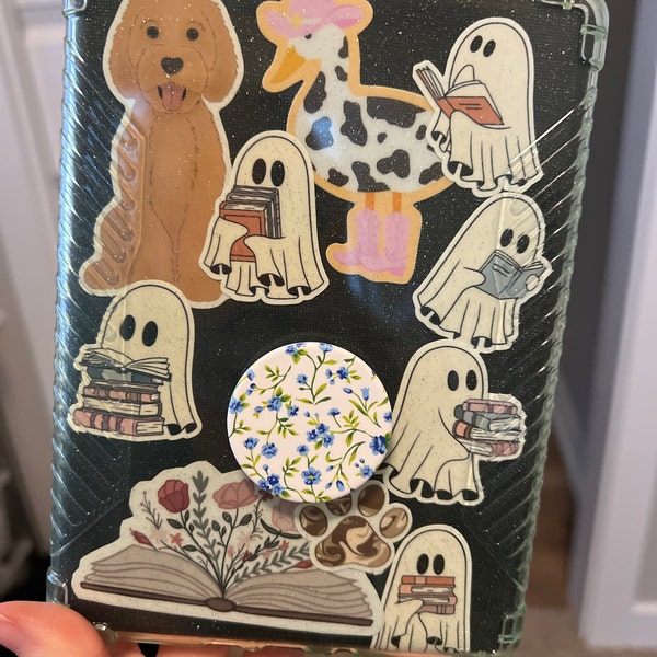 Ghost Reading Stickers, Teacher Halloween Sticker, Book Lover Sticker ...