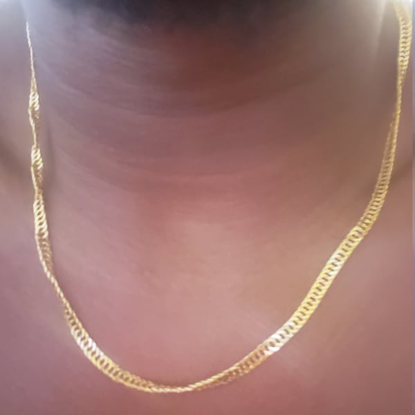 Vintage 24K 980 Solid Gold Cuban Link Chain Necklace 18.5'' - Etsy