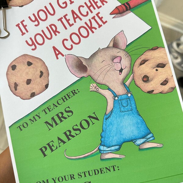 If You Give Your Teacher A Cookie Book, Graduation Gift, Teachers Gift ...