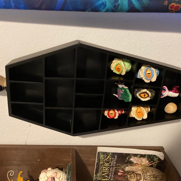 Curio Coffin Shelf - Gothic Spooky Decor for Walls or Table Tops for ...