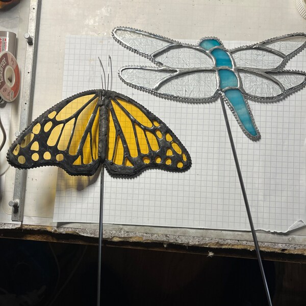 Stained Glass Monarch Butterfly Pattern With Foil Overlay Guide and PNG ...