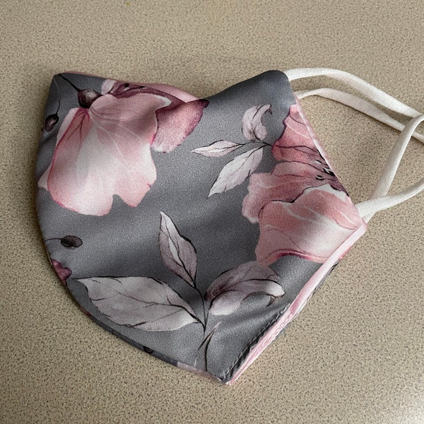 Silky Satin Classy Face Masks 2layers With Nose Wire and Adjustable ...