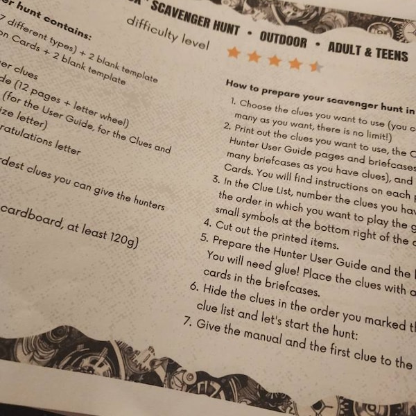 Fully Editable Printable Adult Scavenger Hunt Template, Personalizable ...