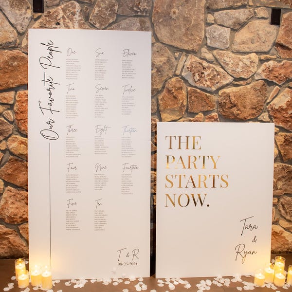 Wedding Seating Chart and Welcome Sign Large Custom Signs Rectangular ...