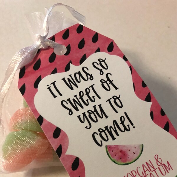 Watermelon Favor Tag, One in a Melon, Watermelon Party Favor ...