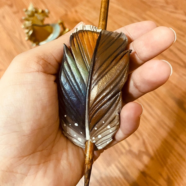 CUSTOM Leather Wings Necklace - Bird Wing Pendant With Dangling Leather ...