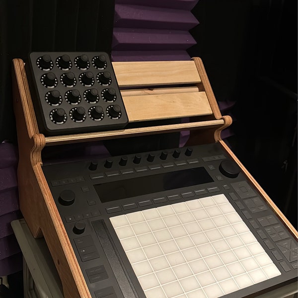 2-tier Wood Stand for Ableton Push 3 Plus Second Floor for Synth & FX ...