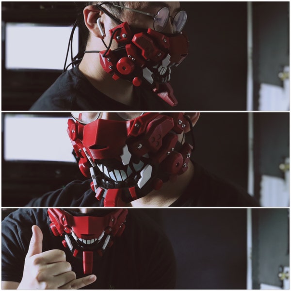 Techwear/streetwear Oni Mask [white] - Etsy