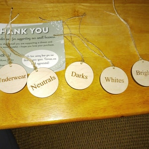 Custom Wooden Laundry Basket Labels // Wood Labels for Organizing ...