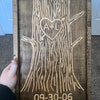 Initials in Heart Tree, Couples Name Sign, Carved Names, Engraved ...