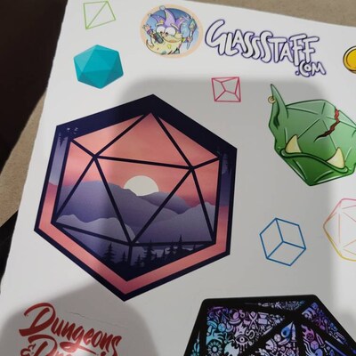 Mountain D20 Sticker Dnd Gift Dice Critical Failure Dungeons & Dragons ...