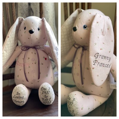 Bunny Memory Bunny Items Made of Loved Ones Clothing Personalized ...