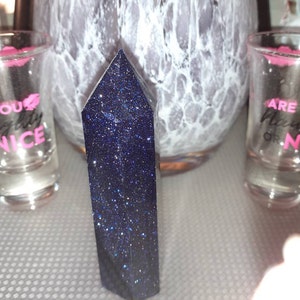 Blue Goldstone Point, Blue Sandstone Tower, Polished Sparkle Goldstone ...