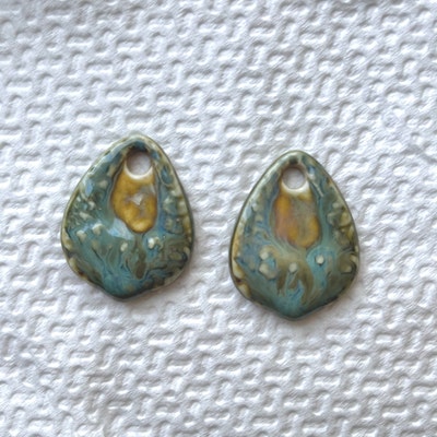 Drop Ceramic Earring Charms, Earthy Pendants to Jewelry Making, Boho ...