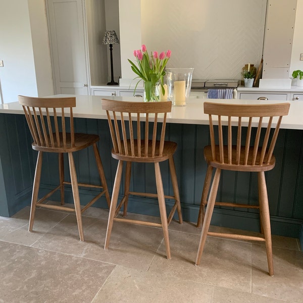 Nordic Bar Stool, New Solid Wood Farmhouse Kitchen Dining Nordic Bar ...