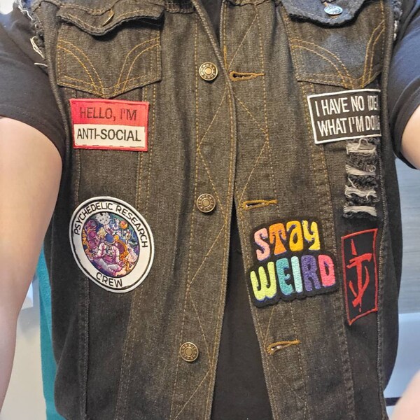 Stay Weird Iron on Patch for Jackets, Iron Patches Vintage, Puffy ...