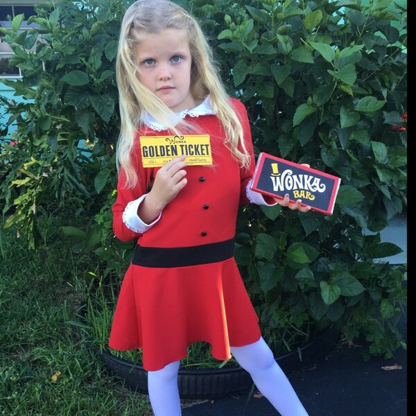Veruca Salt Dress Red. Halloween Outfit. Girl Birthday Party Costume ...